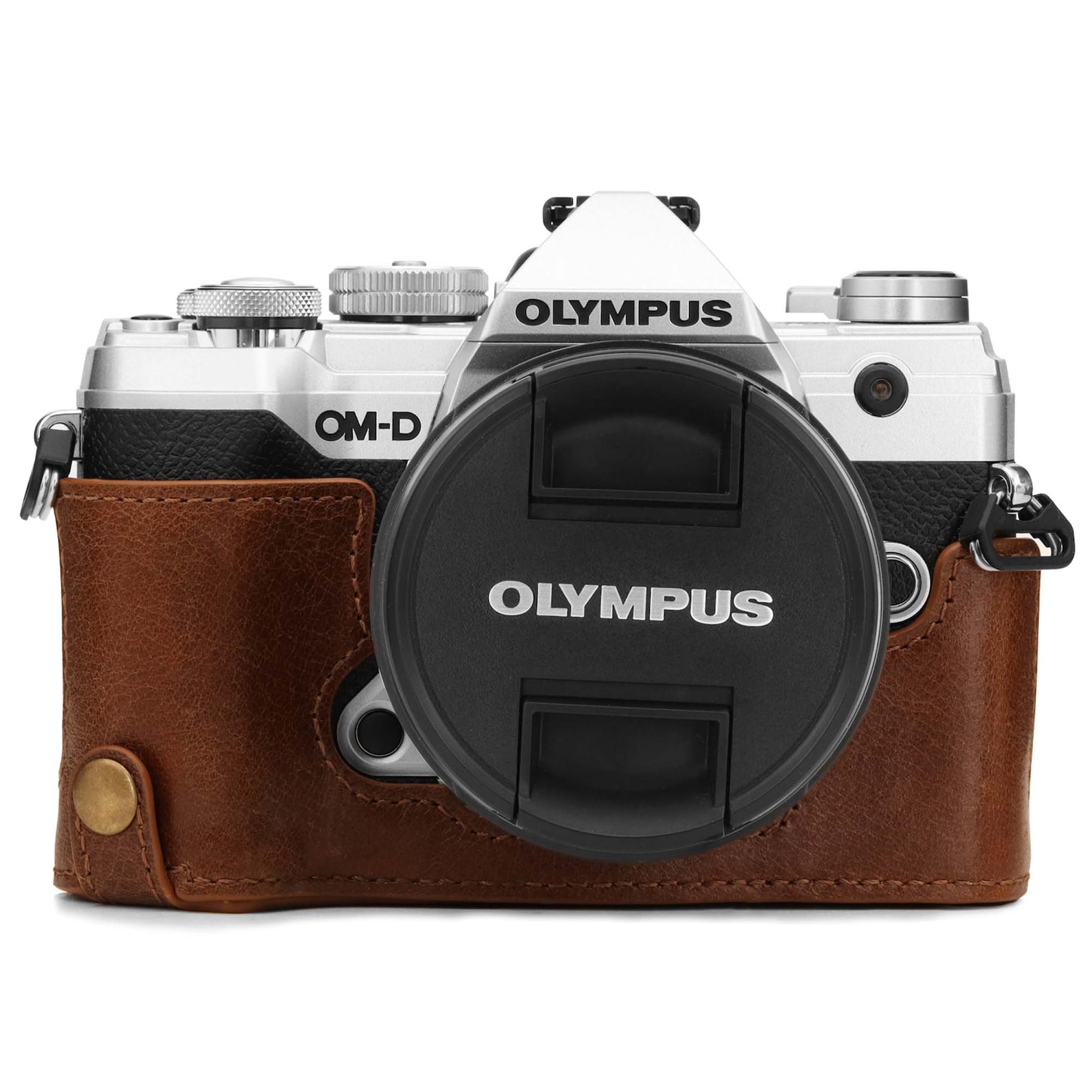 Cowhide Leather Camera Half Case for Olympus OM-D E-M5 Mark III ...