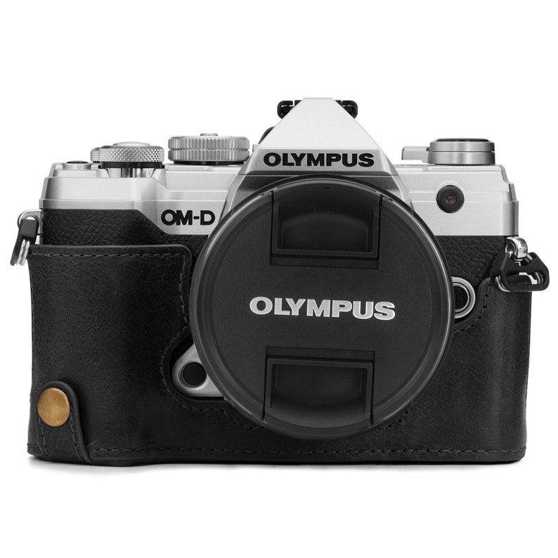 Cowhide Leather Camera Half Case for Olympus OM-D E-M5 Mark III ...