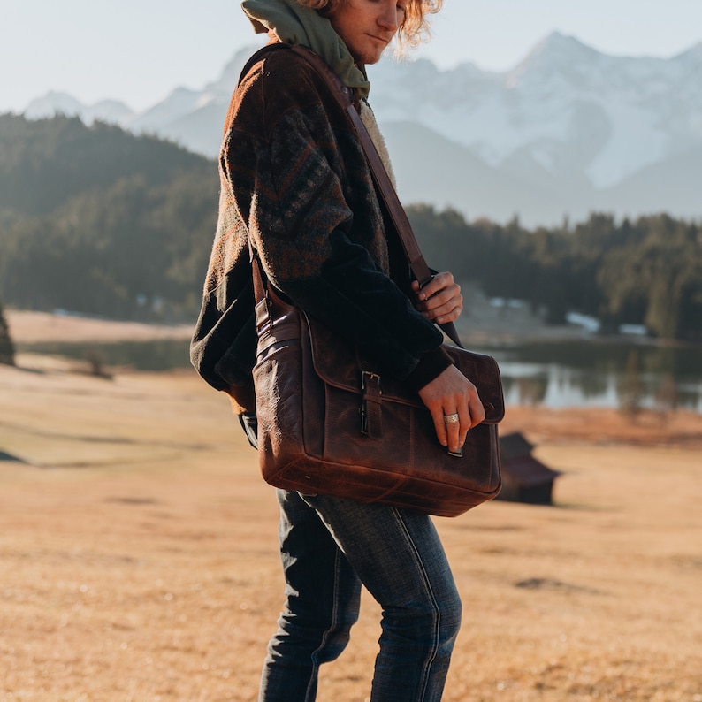 Torres Pro Leather Vintage 16” Laptop Bag Camera Bag - Briefcase ...