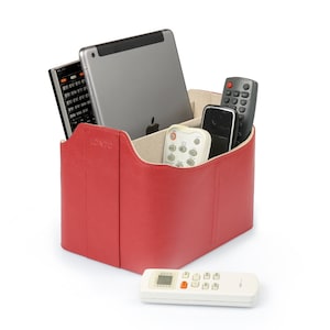 Personalized Leather Remote Caddy, Desk Organizer, Remote Control ...