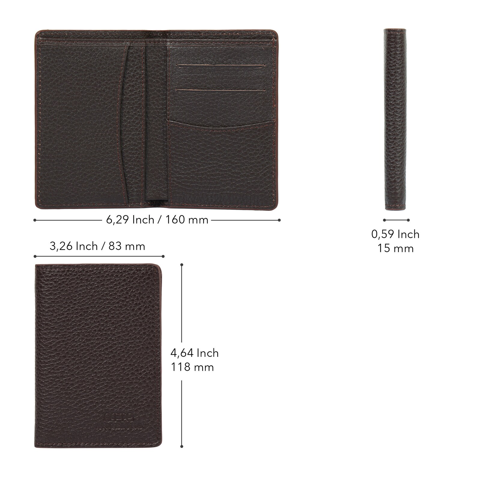 Top Grain Leather Credit Card Holder and Wallet, Handcrafted Bifold ...