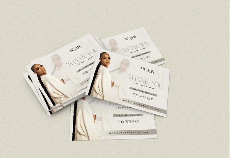 Thank You Card (design Only), QR Code Business Card Complete Branding ...