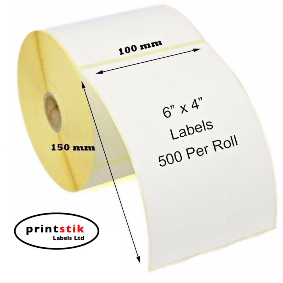 4x6" 100 X 150mm Direct Thermal Labels 500 / Roll Zebra Toshiba Citizen ...