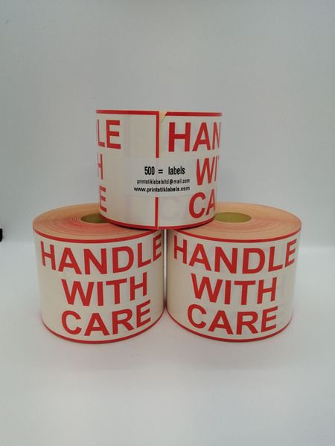 Handle With Care Labels Packing and Shipping Labels 75mm X 150mm Red ...