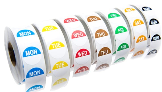 Day Dot Labels Food Label Set of 7 Rolls X 1000 / Catering - Etsy