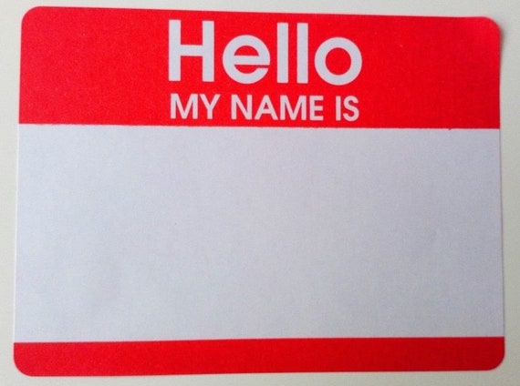 Name Stickers / Name Labels Hello My Name is 100 Labels. - Etsy UK