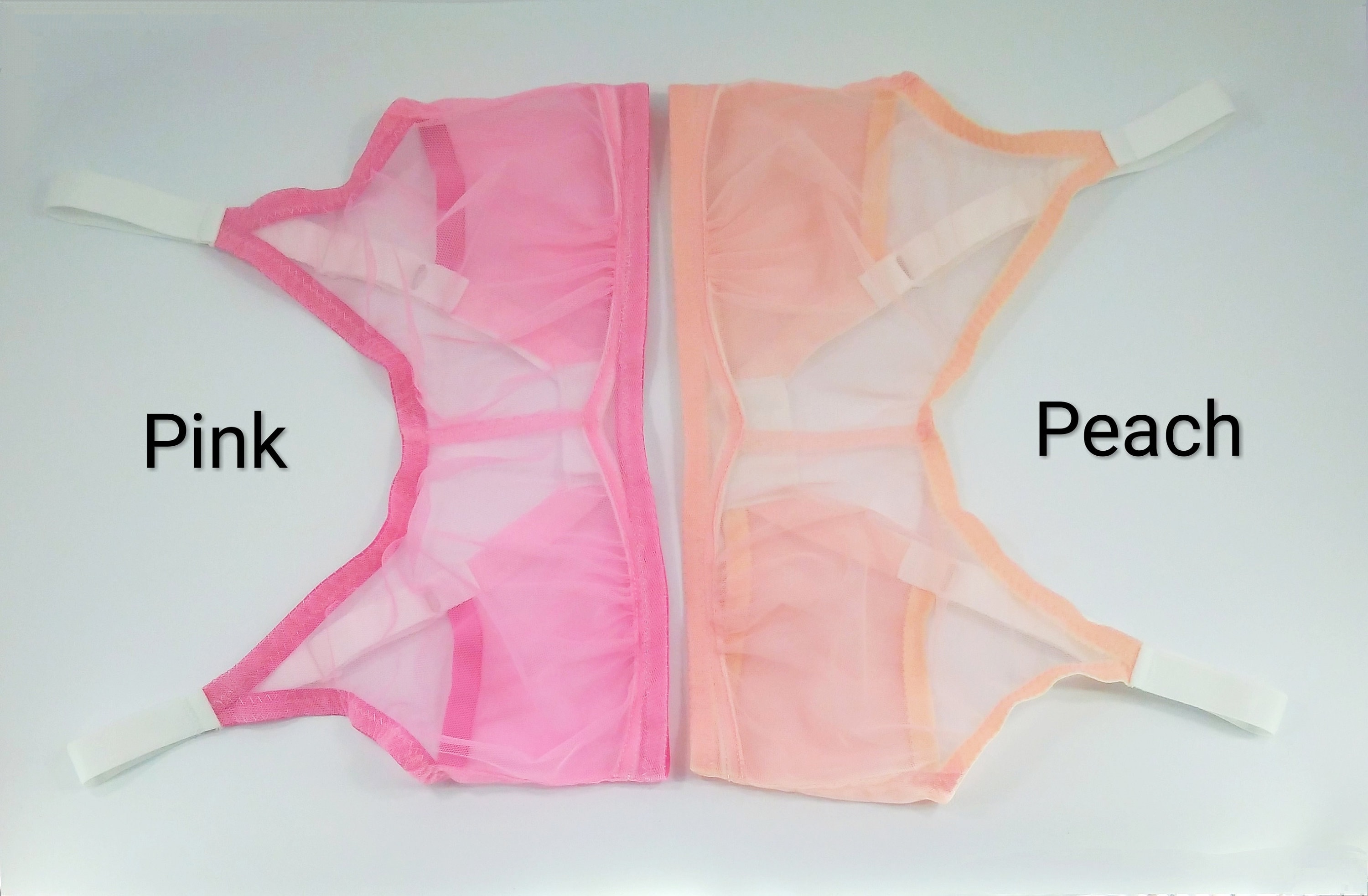 Bralette Made of Transparent White Tulle, Sportsbra, Wireless Bra ...
