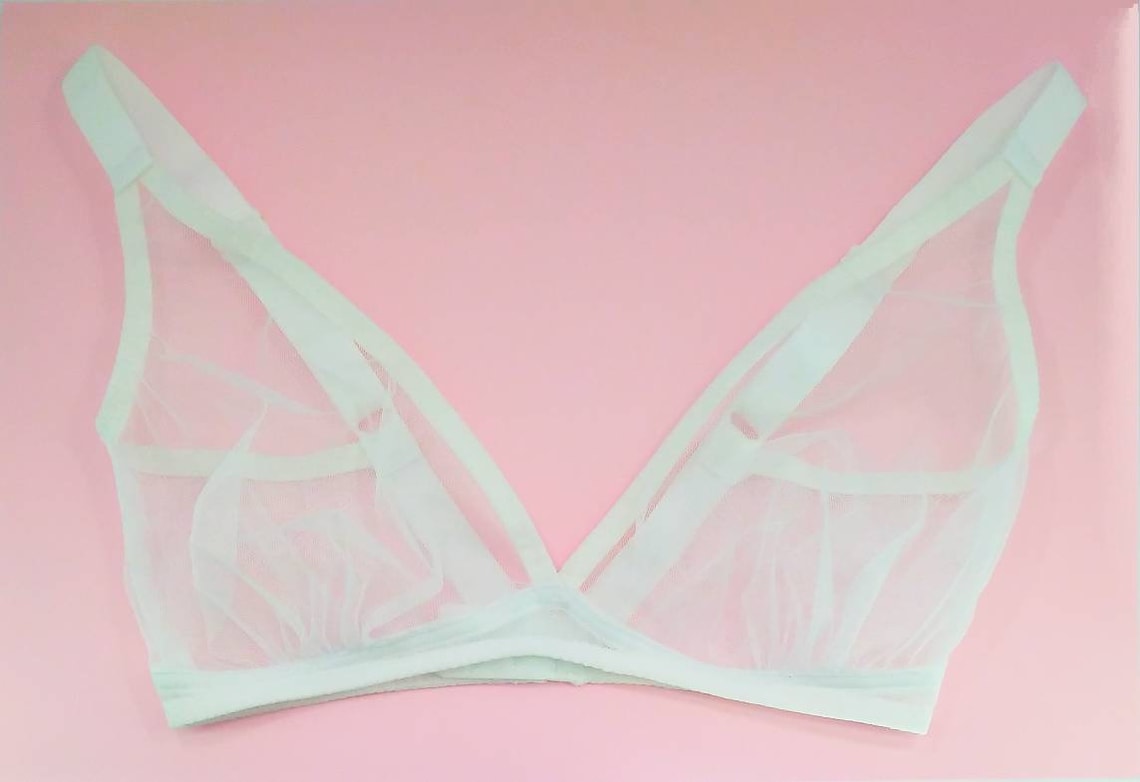 Bralette From Transparent White Tulle, Sportsbra, Wireless Bra, Sheer ...