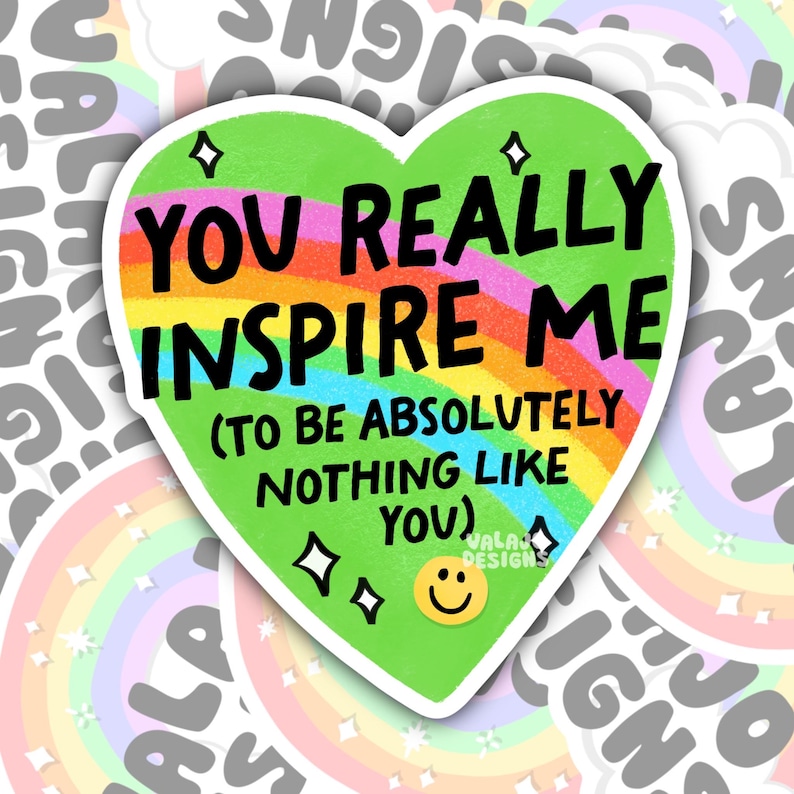 Sarcastic Inspirational Sticker, Funny Rainbow Quote Decal - Etsy UK