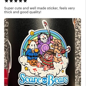 Scare Bears, Halloween Sticker, Waterproof Sticker, Water Bottle ...