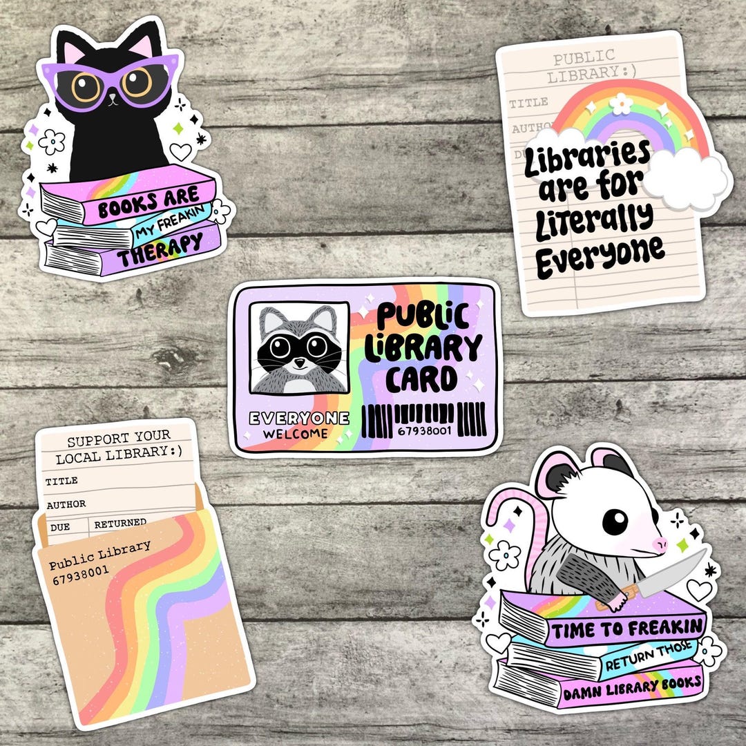 Library Sticker Pack: Waterproof Book Lover Stickers for Laptop, Water ...