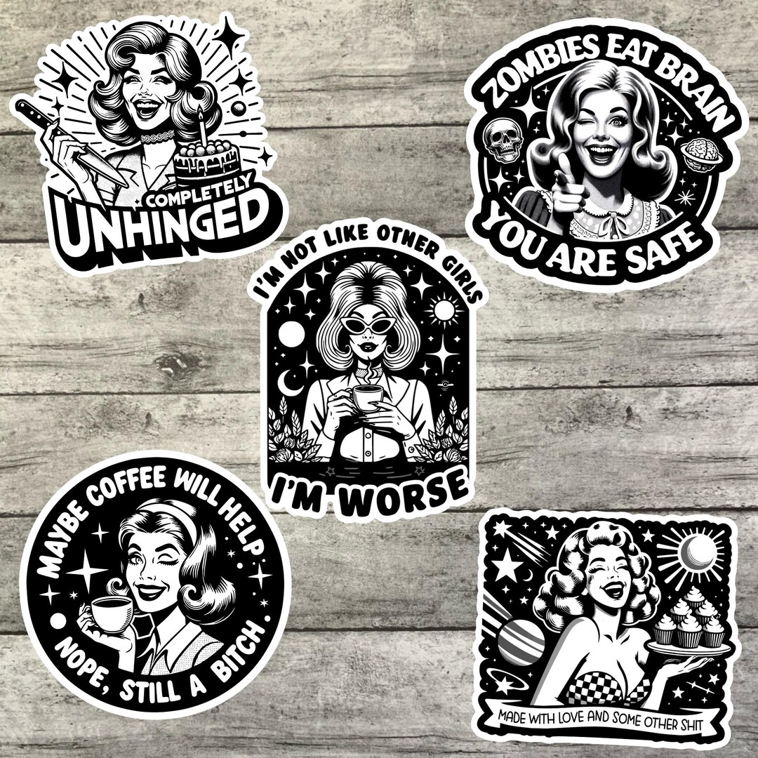 Completely Unhinged Sticker Bundle, Funny Waterproof Stickers, Water ...