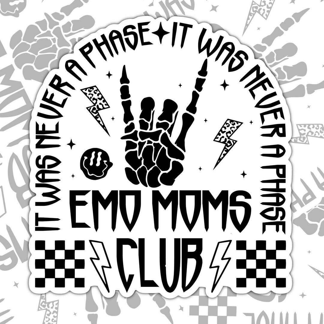 Emo Moms Club Waterproof Sticker: Laptop, Water Bottle - Etsy