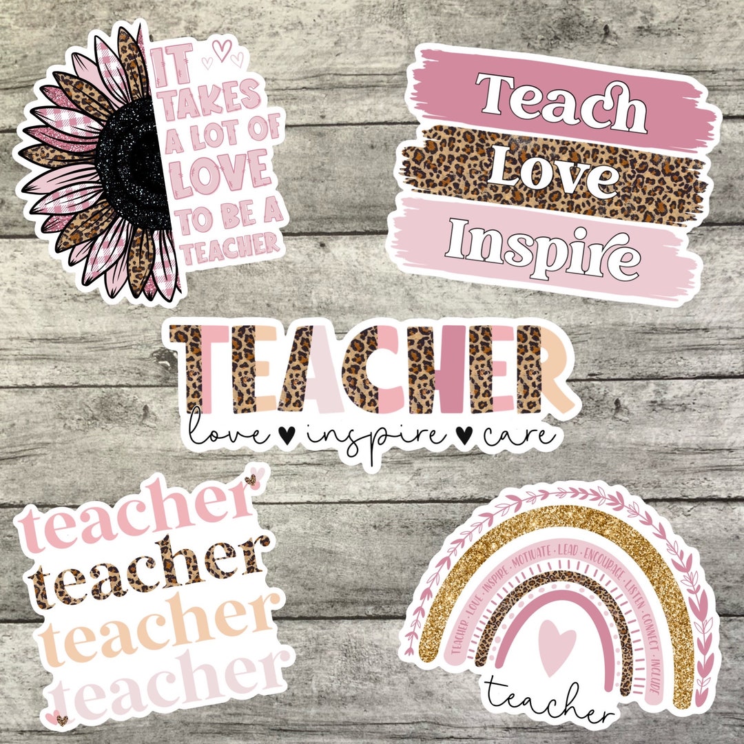 Pink Teacher Sticker Sticker Pack, Teacher Appreciation Stickers ...