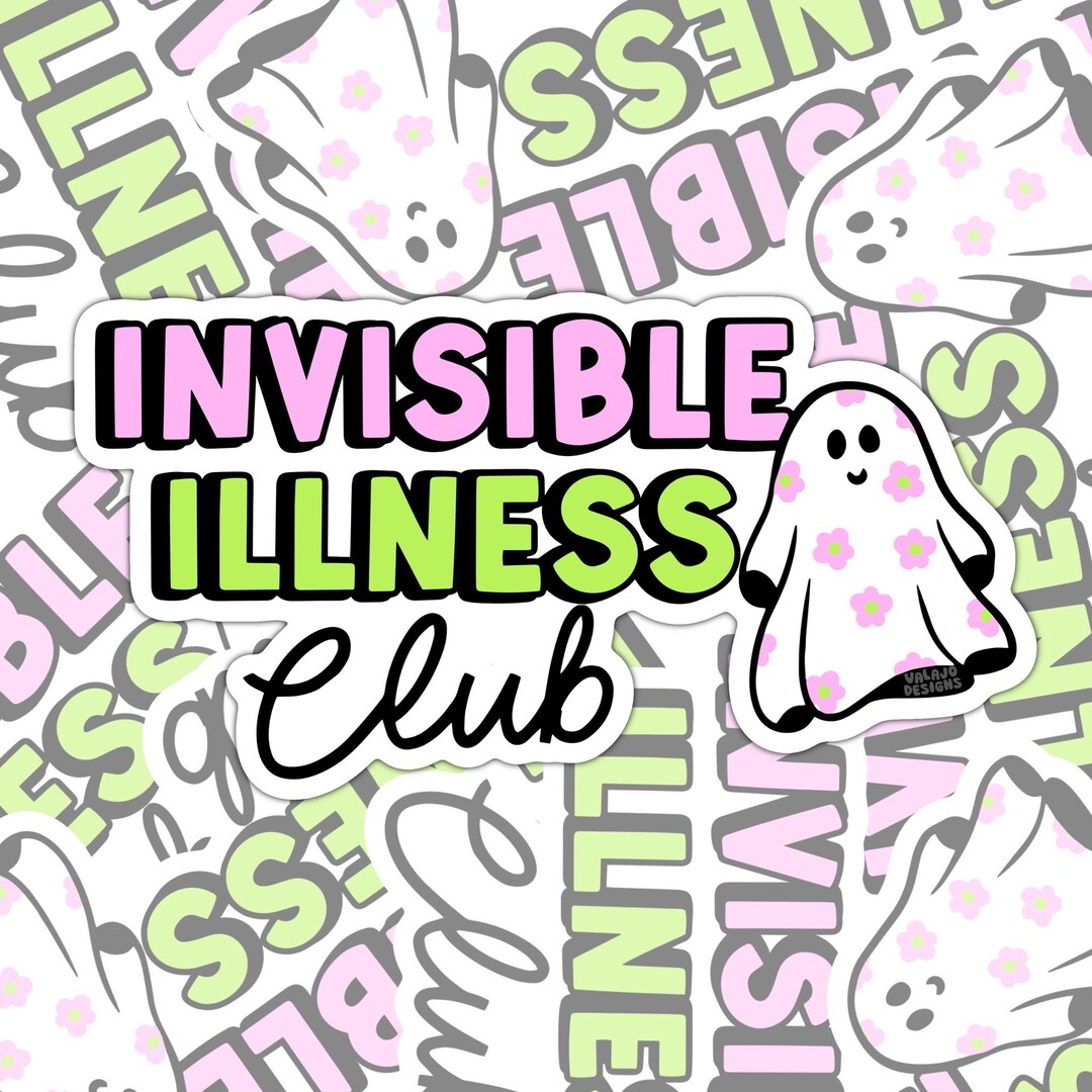 Invisible Illness Club, Cute Ghost, Neurodiversity, Waterproof Sticker ...