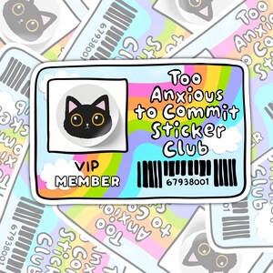 Too Anxious to Commit Sticker Club, Funny Sticker, Waterproof Sticker ...