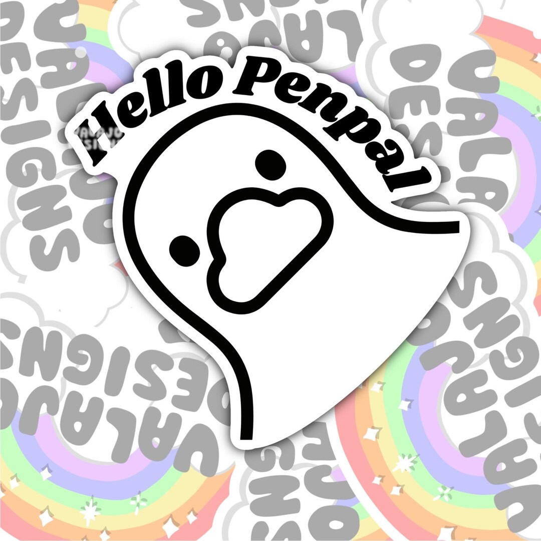 Hello Penpal, Penpal Stickers, Waterproof Sticker, Water Bottle Sticker ...