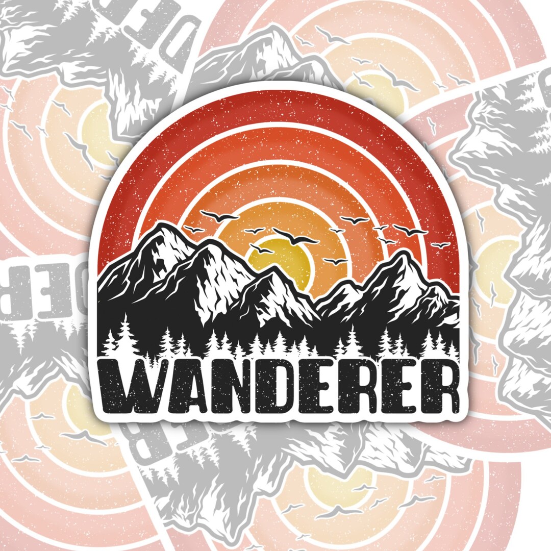 Wanderer Sticker, Camping, Waterproof Sticker, Hydroflask Sticker ...