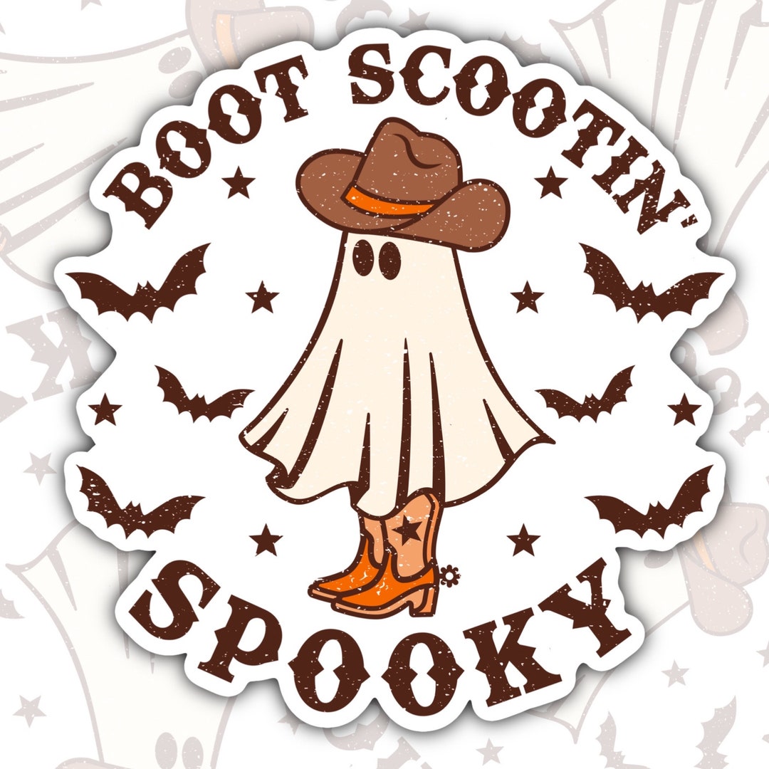Boot Scootin Spooky Halloween Stickers Waterproof Sticker - Etsy
