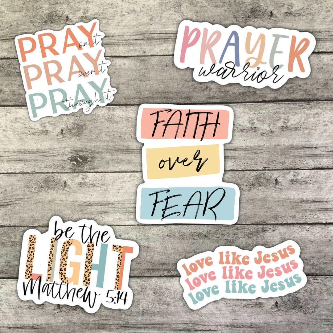 Christian Sticker Pack, Faith Over Fear, Stickers, Waterproof Sticker ...