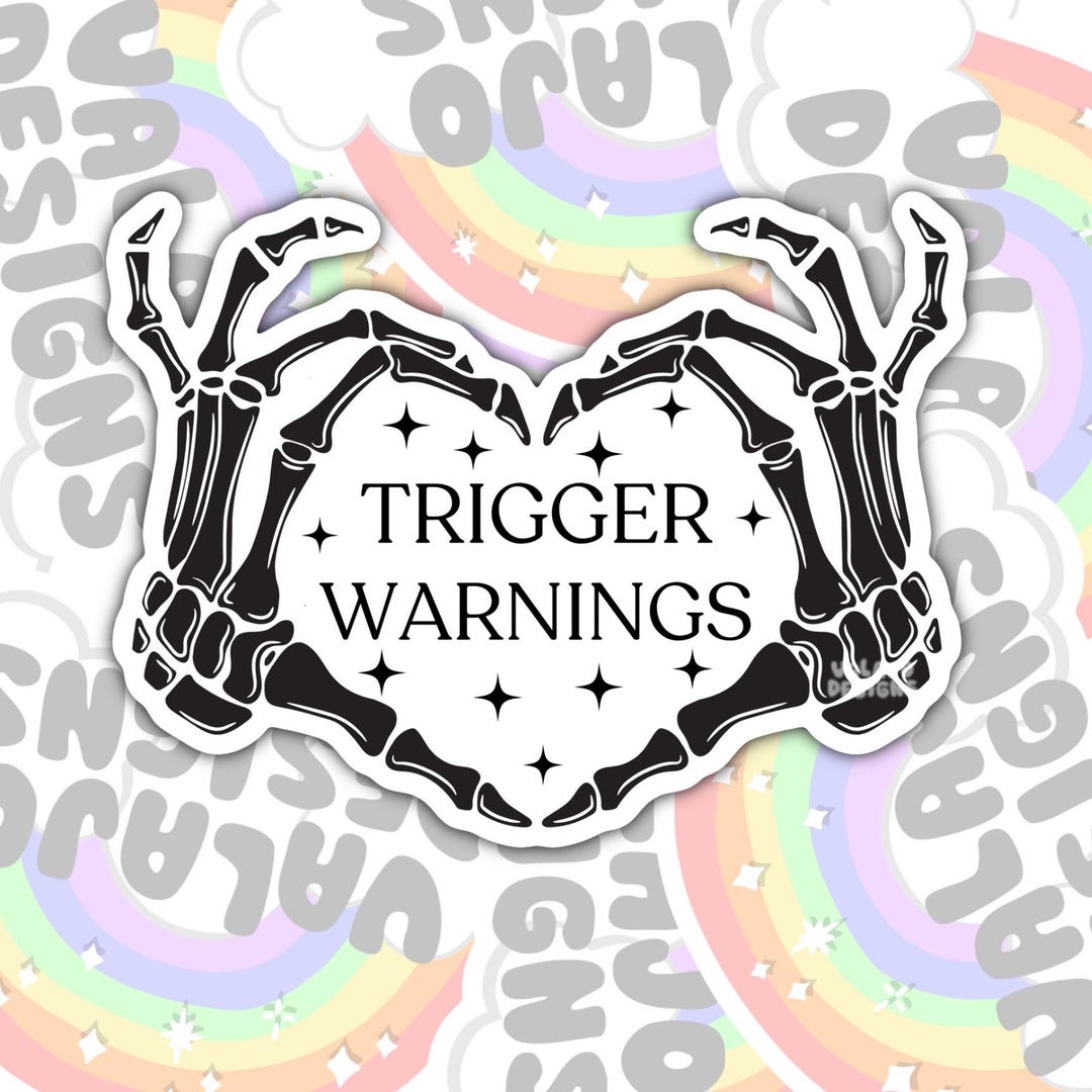 Trigger Warnings, Dark Romance, Smut Bookish Waterproof Sticker, Water ...