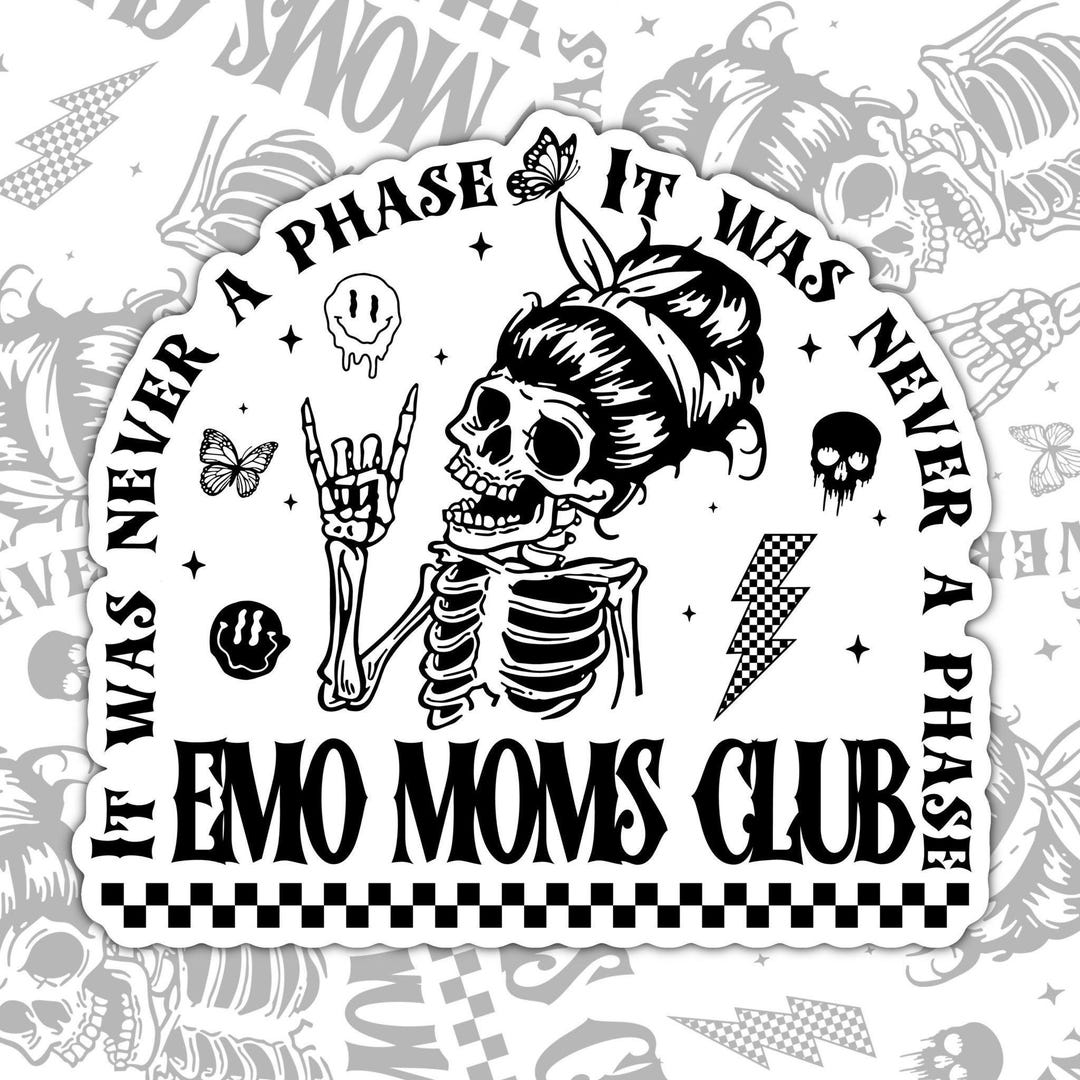 Emo Moms Club Waterproof Sticker: Laptop, Water Bottle - Etsy