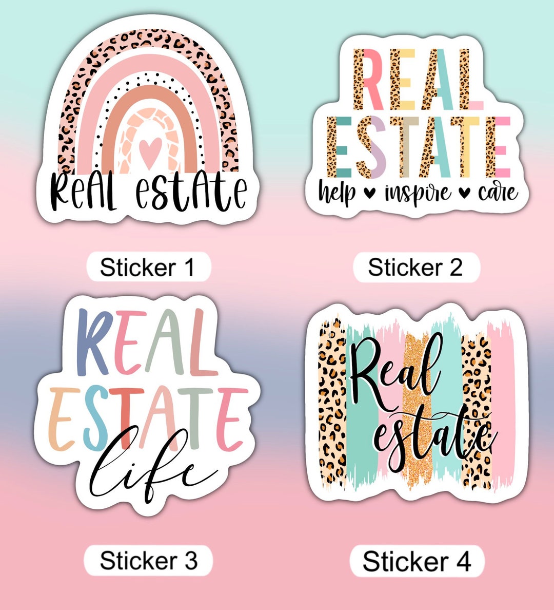 Real Estate Agent Stickers, Waterproof Stickers, Hydroflask Stickers ...