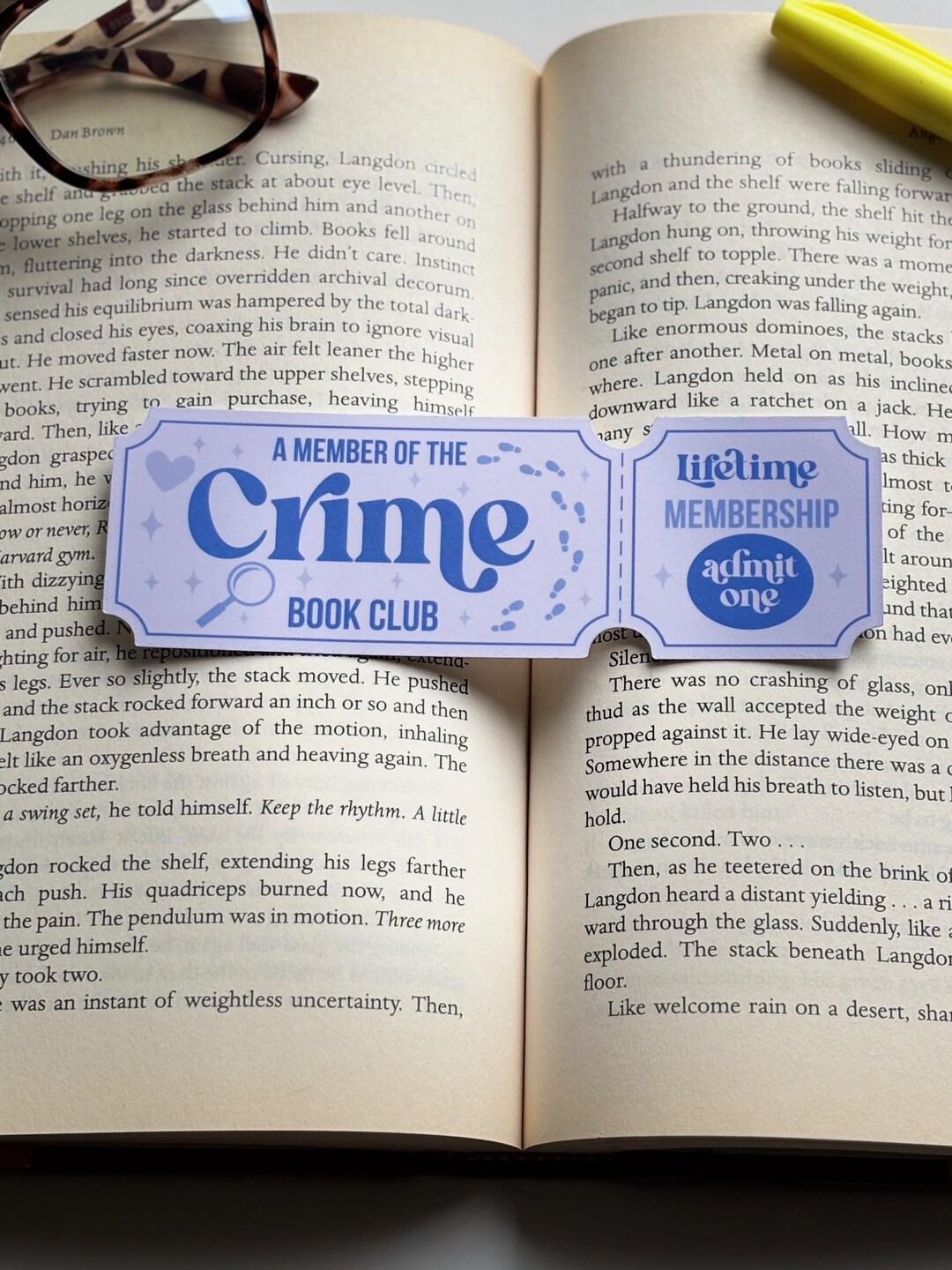 Crime Book Club Bookmark: Handmade Glossy Page Marker - Etsy