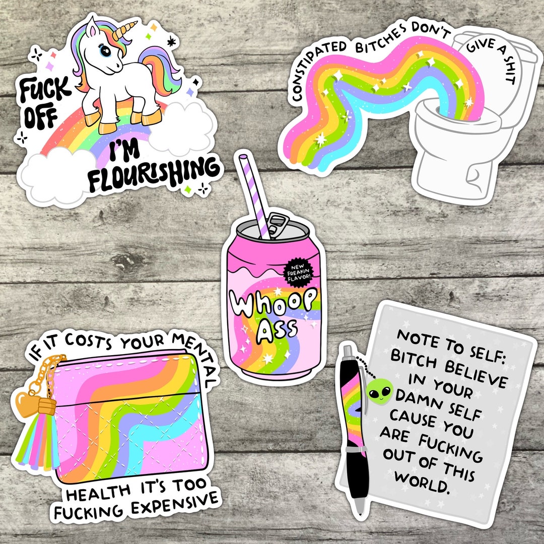 Funny Mental Health Sticker Pack, Stickers, Waterproof Sticker, Water ...