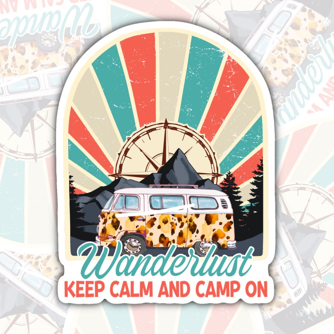 Keep Clam and Camp on Sticker, Camping Life, Waterproof Sticker, Water ...