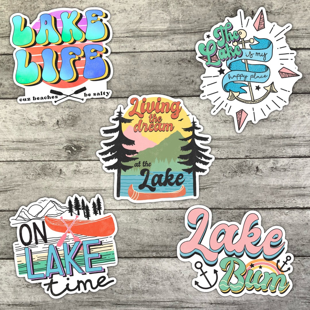 Lake Stickers Bundle, Sticker Set, Lake Life, Waterproof Sticker, Water ...