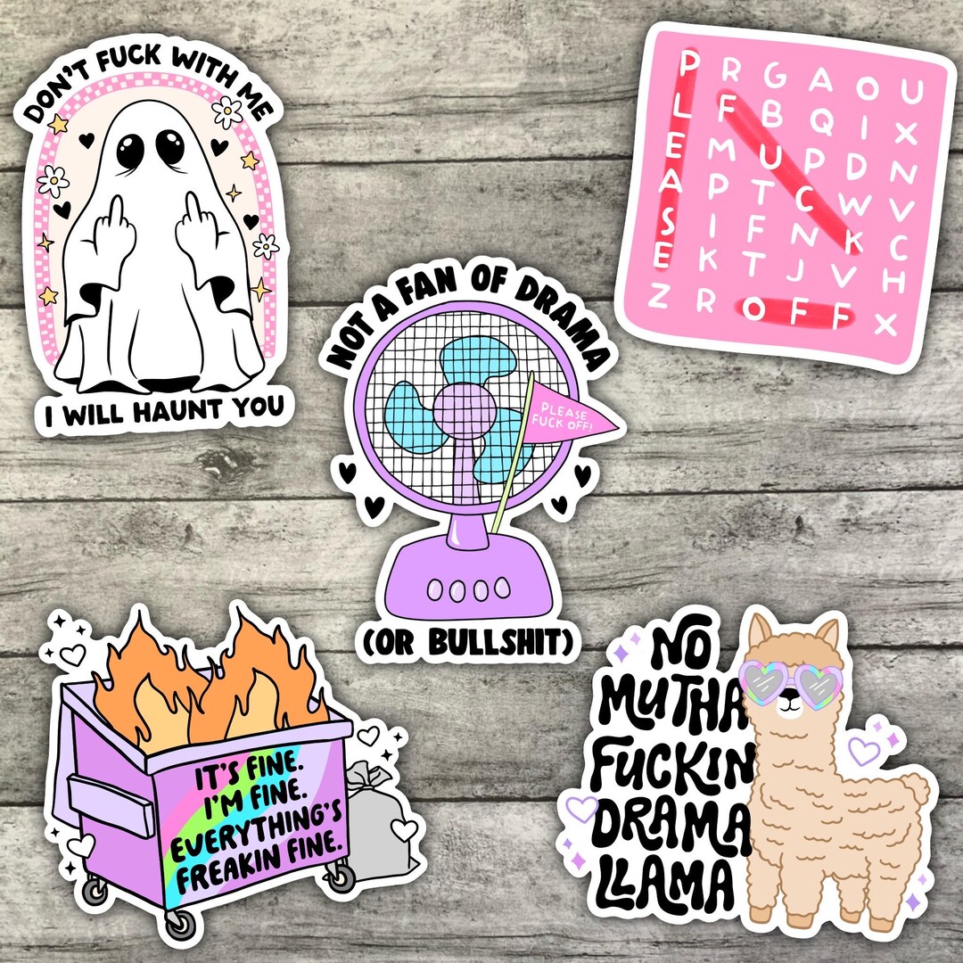 Funny Offensive Sticker Bundle, Waterproof Stickers, Water Bottle ...