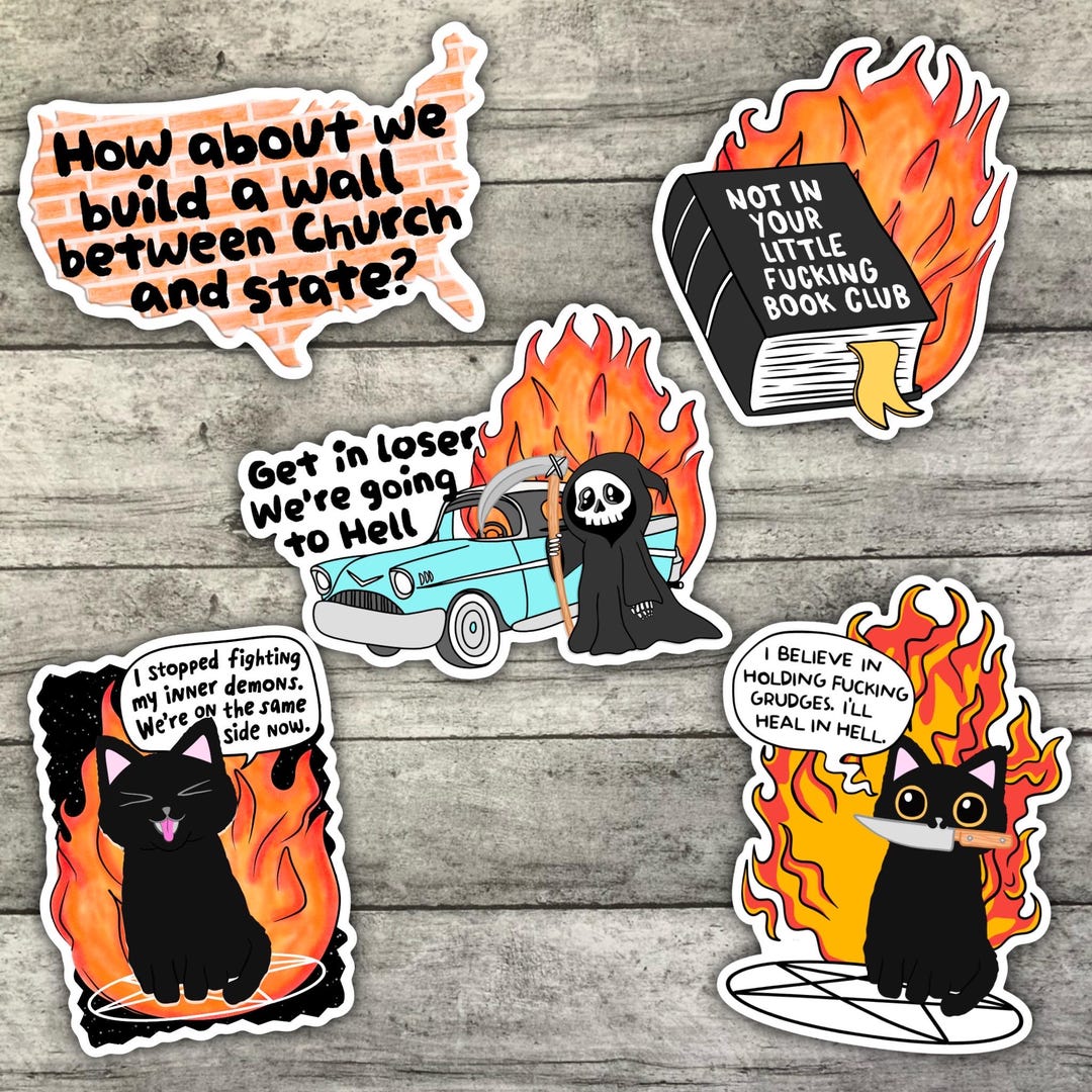 Going to Hell, Funny Offensive Sticker Bundle, Waterproof Stickers ...