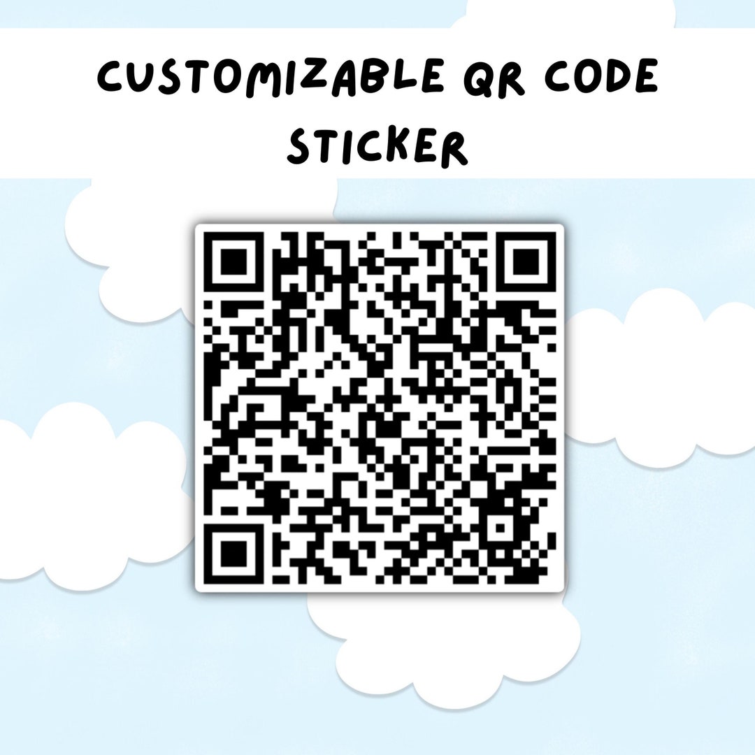 Customizable QR Code Sticker, Personalized QR Code, Digital and ...