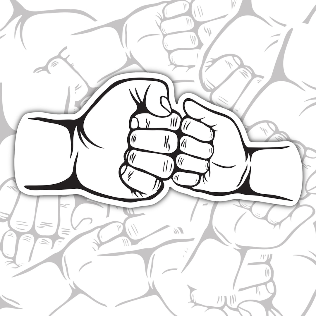 Fist Bump, Dad and Kid Fist Bump Sticker, Dad Life, Waterproof Sticker ...