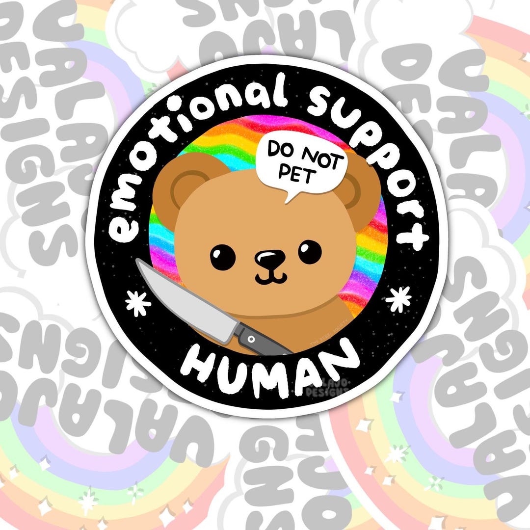 Emotional Support Human Sticker: Funny Sarcastic Laptop Decal - Etsy