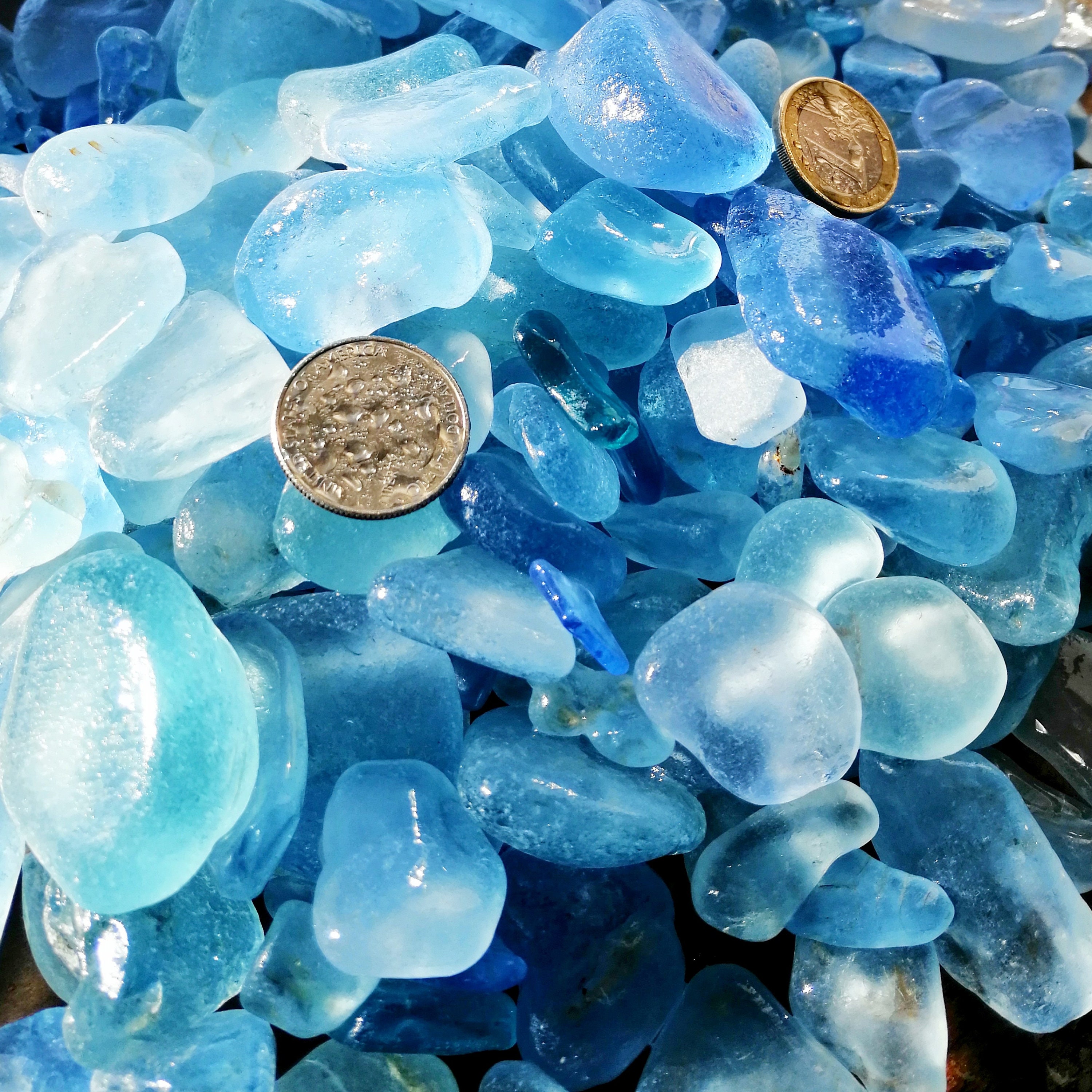 Cornflower Blue Sea glass bulk Genuine Sea glass Jewelry Japan | Etsy