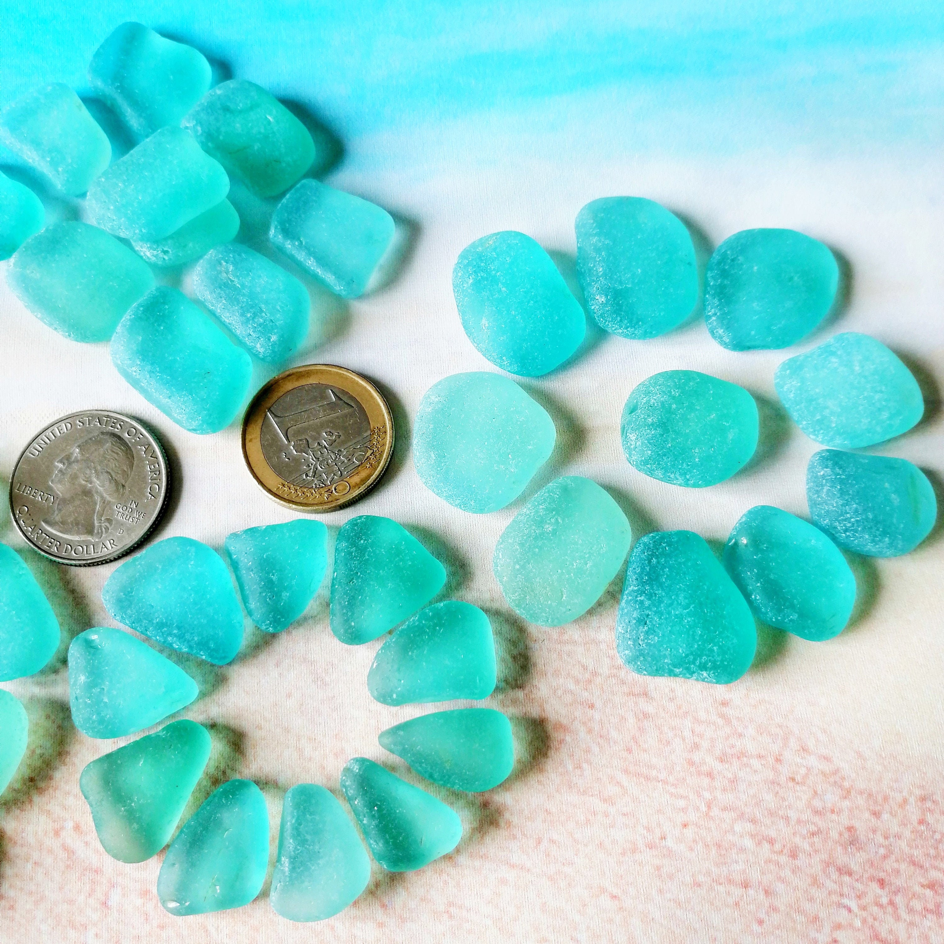 Aqua Sea glass Bulk Japan Sea glass Jewelry Sea glass decor | Etsy