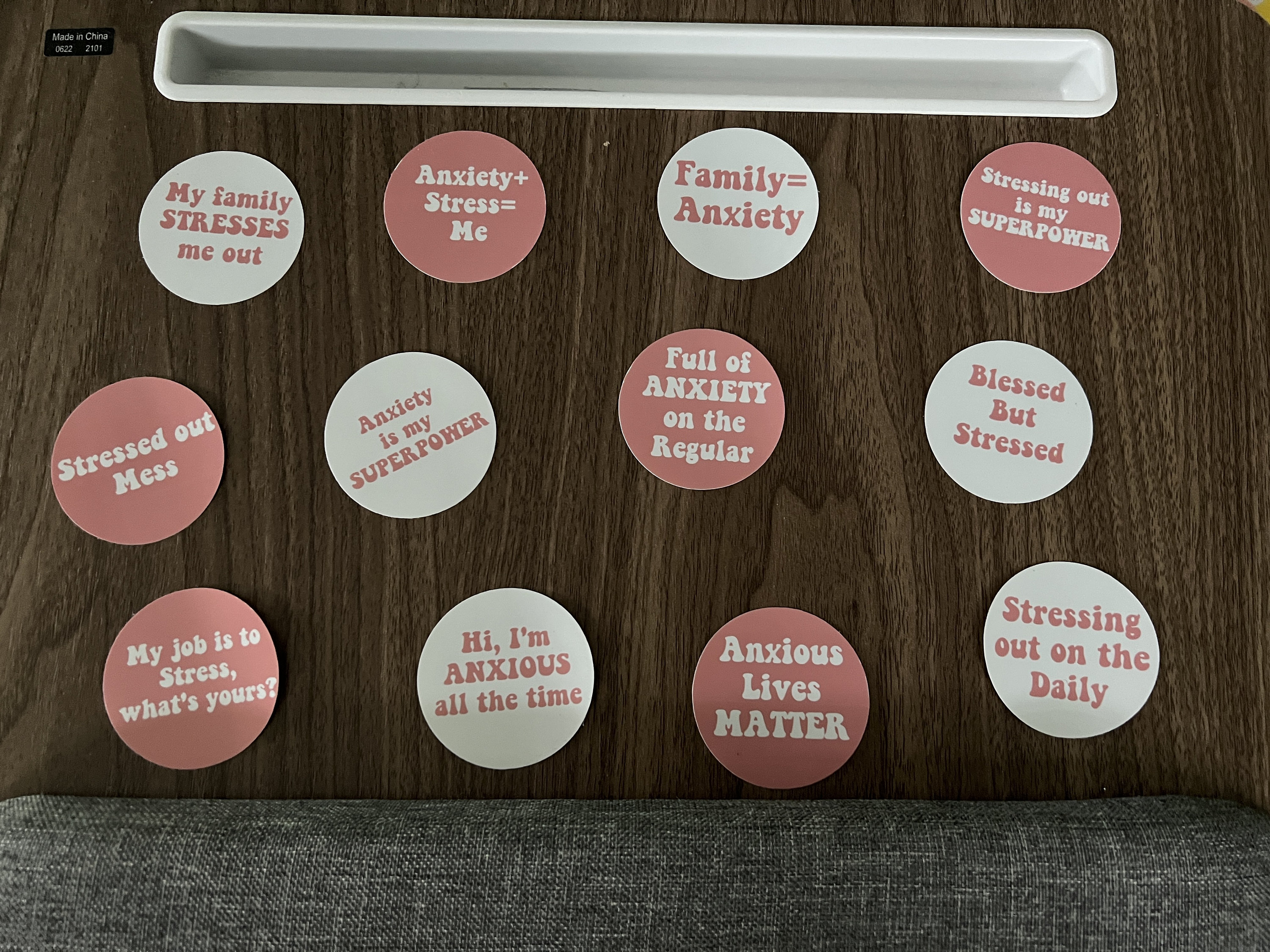 Custom Made Anxiety/stress Sticker Pack, Anxiety Stickers, Stress ...
