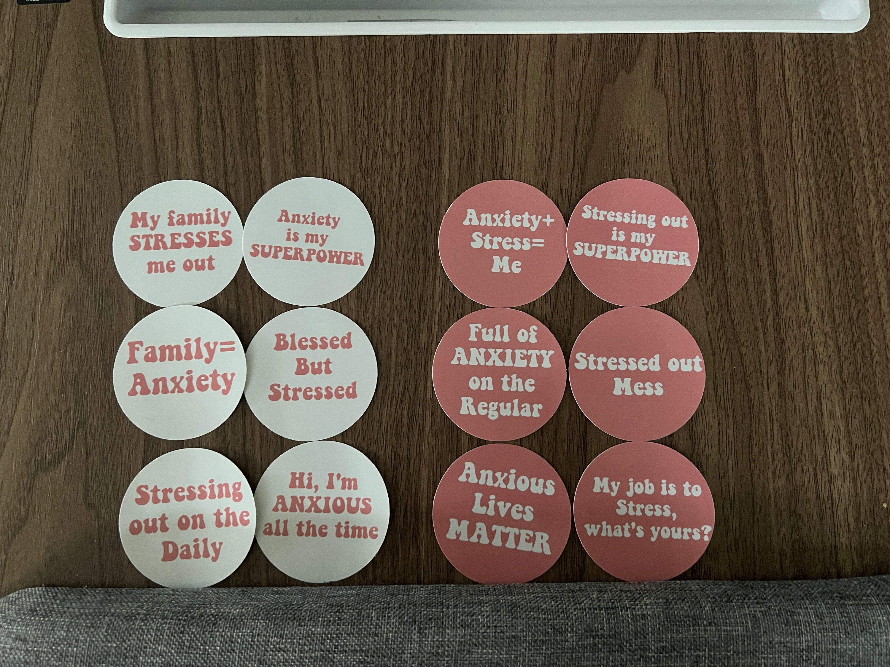 Custom Made Anxiety/stress Sticker Pack, Anxiety Stickers, Stress ...