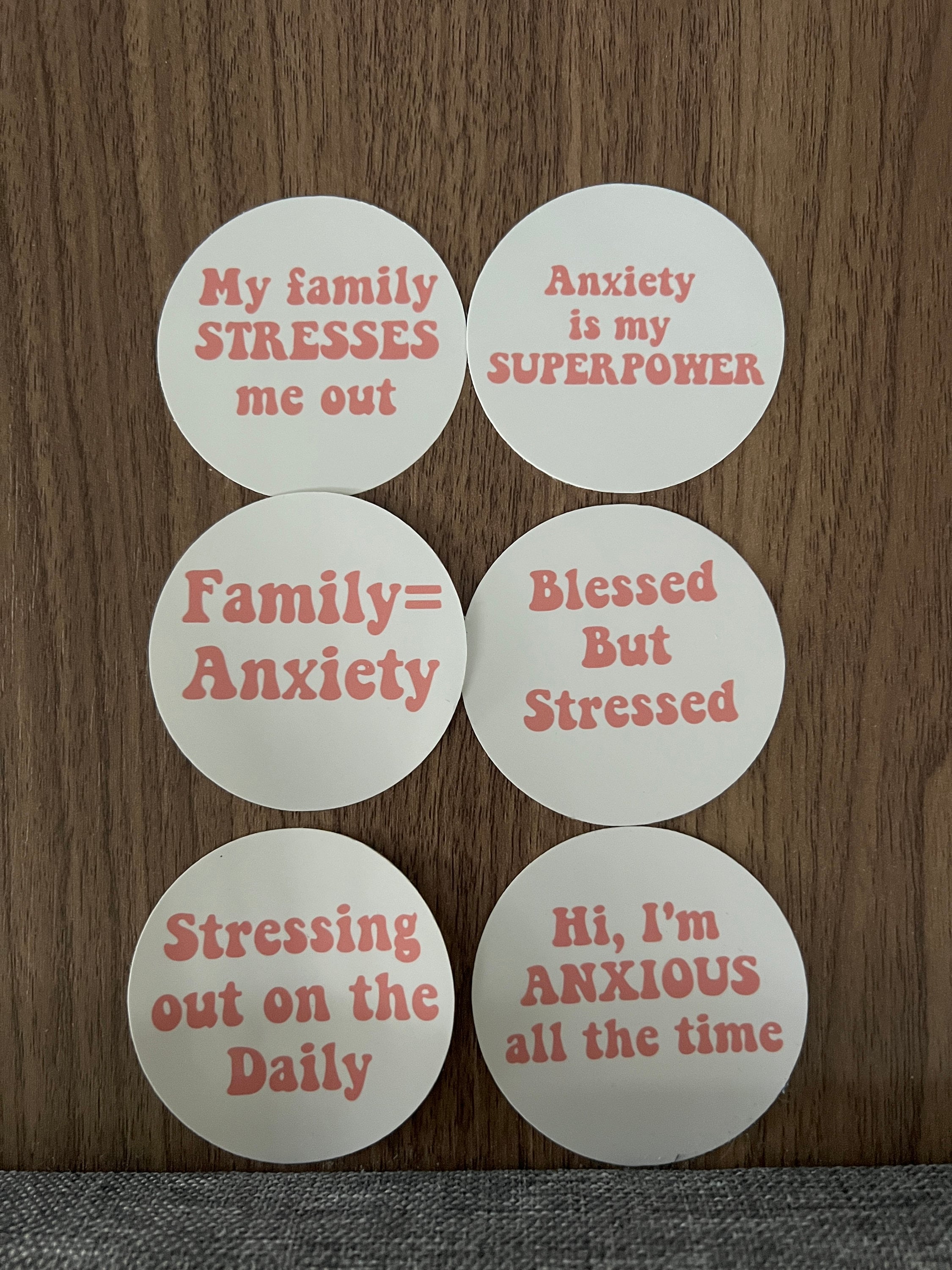 Custom Made Anxiety/stress Sticker Pack, Anxiety Stickers, Stress ...