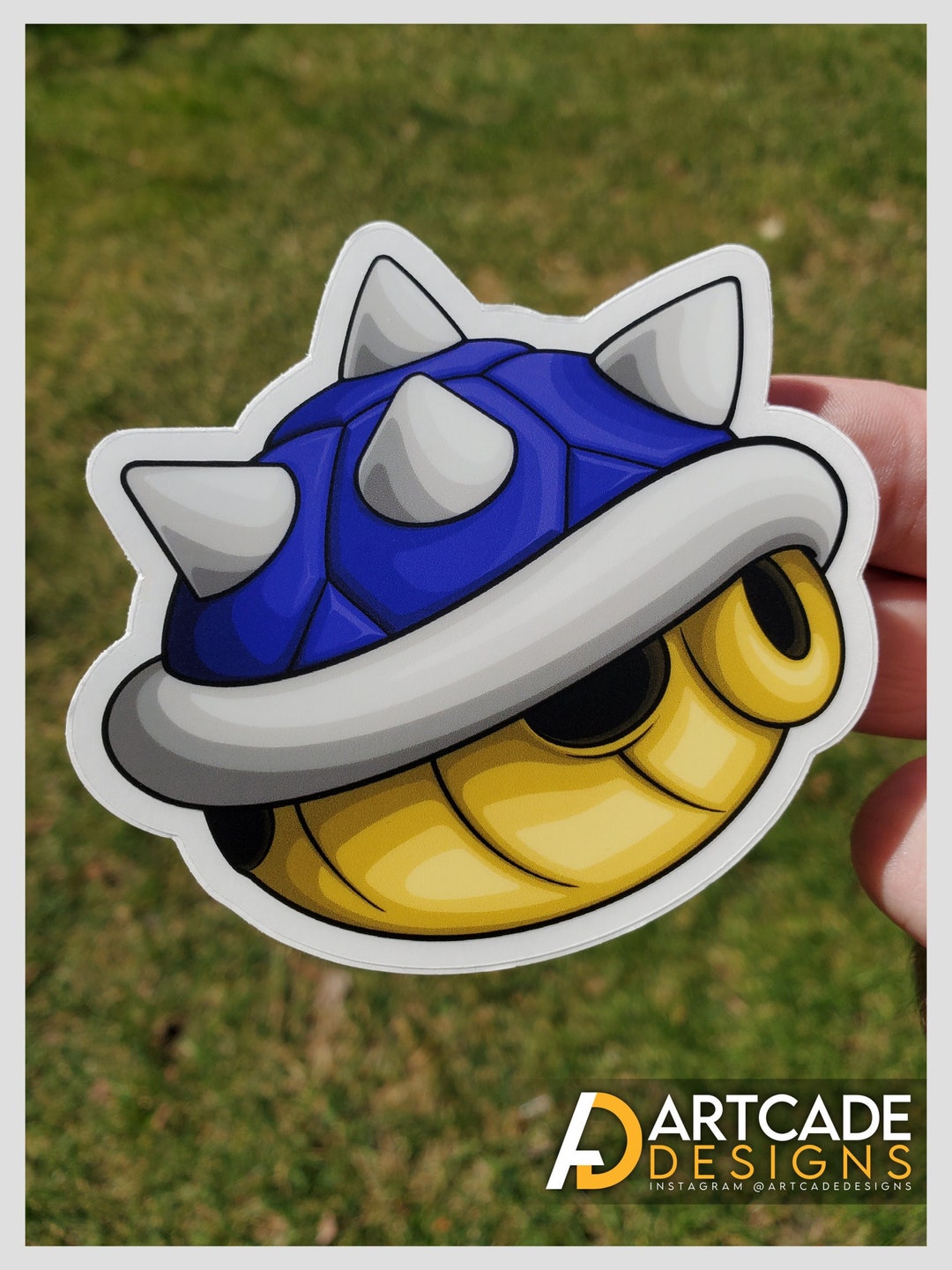 Mario Kart Blue Shell Sticker Mario Kart Mario Blue Shell - Etsy