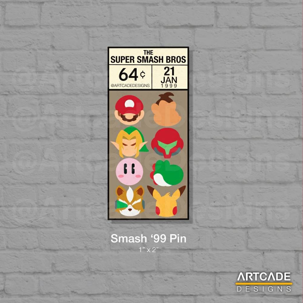 Super Smash Bros Pin Pokémon Mario Donkey Kong Loz | Etsy