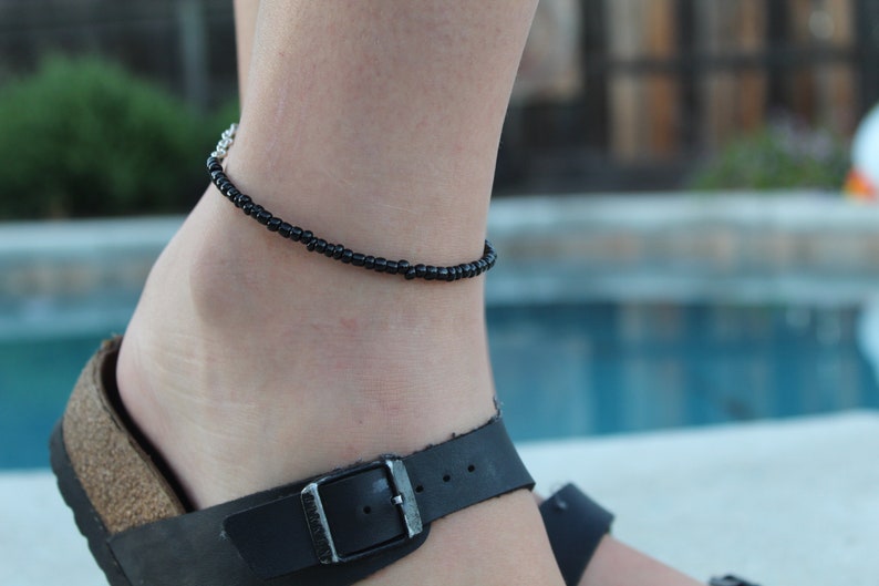 Simple Black Anklet Simple Anklets Aesthetic Anklets Summer | Etsy