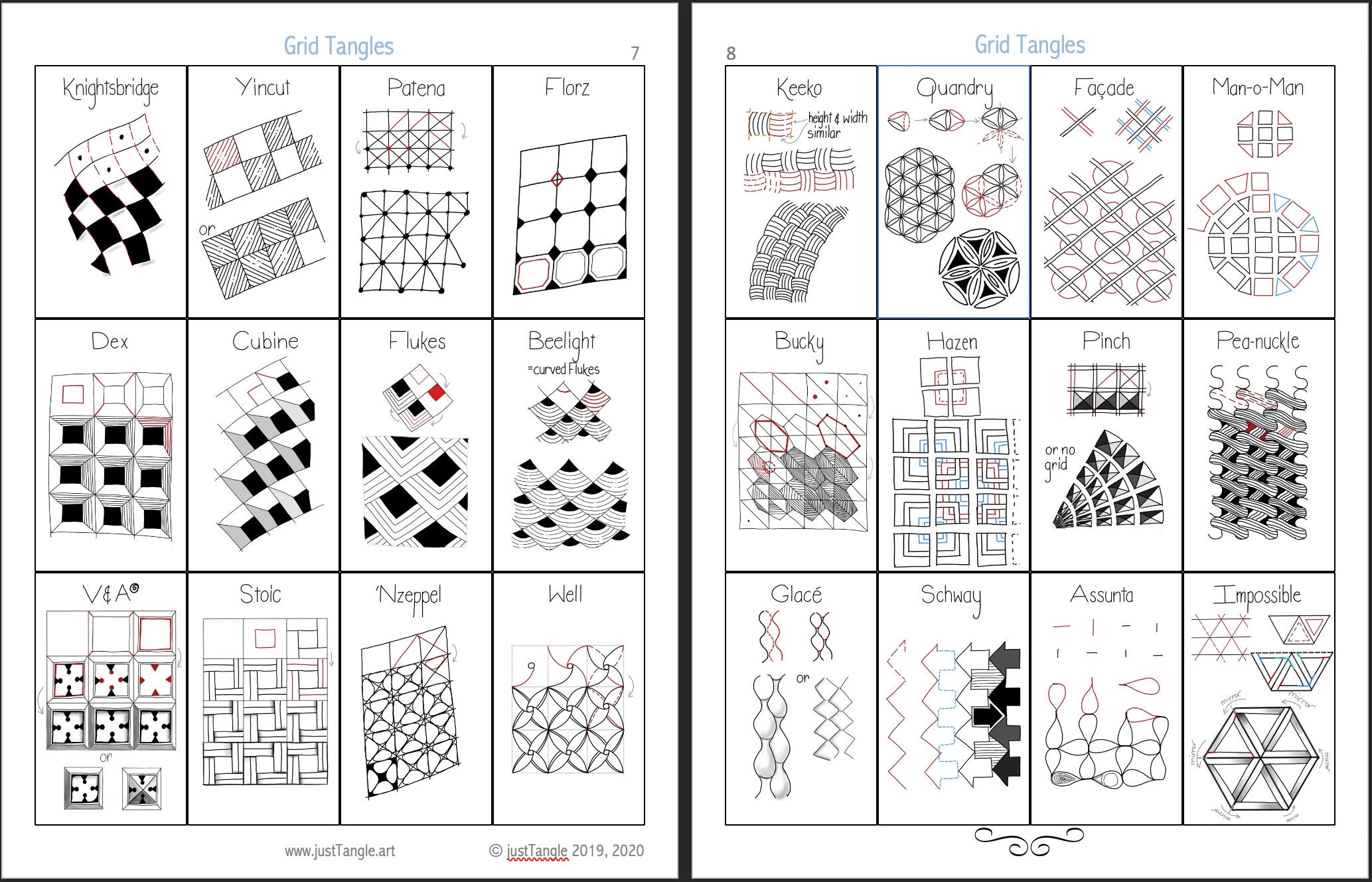 Justtangle's Field Guide to Tangle Stepouts, 2023 - Instant Download - Etsy