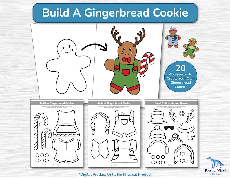 Decorate a Gingerbread Man or Woman Christmas Craft Activity ...