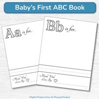 Baby Shower ABC Book Alphabet Coloring Babys First Memory Book Boy Girl ...