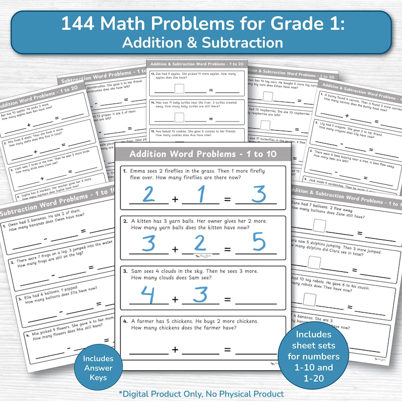 Math Drills 1 to 10 - Etsy