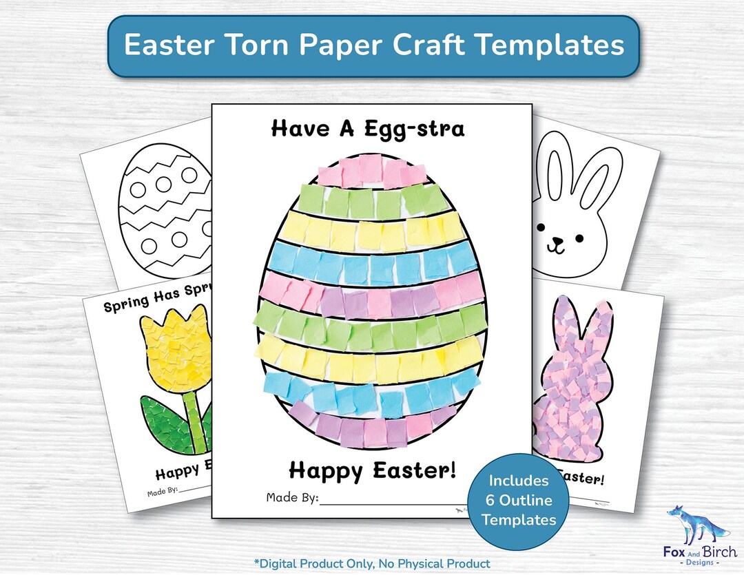 Easter Torn Paper Craft Activity | Easy Printable Cut & Paste Art ...