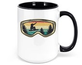 Snowboard Mug, Snowboard Goggles, Snowboard Gift, Ski Mug, Snowboard ...